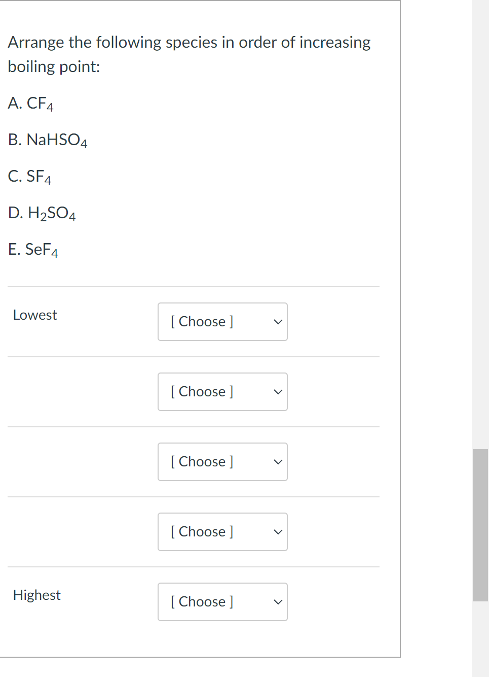 Solved Which of the following ionic solids has the smallest | Chegg.com