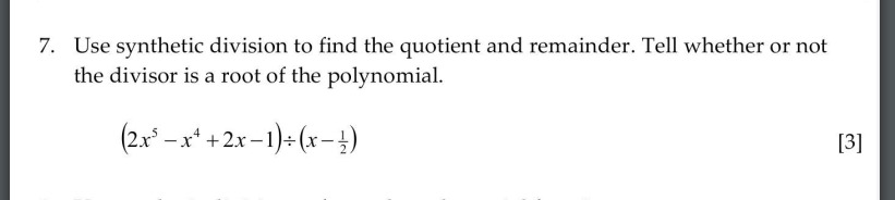 Solved Use synthetic division to find the quotient and | Chegg.com