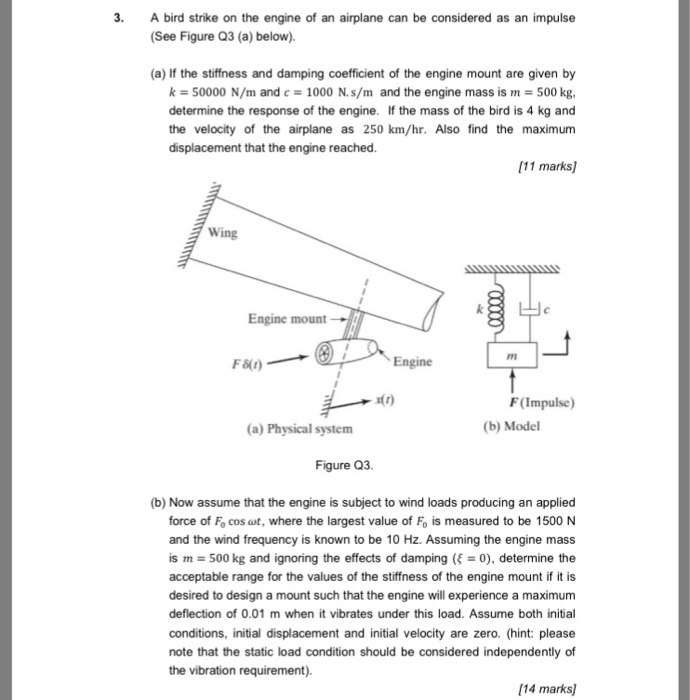 Solved . A bird strike on the engine of an airplane can be | Chegg.com