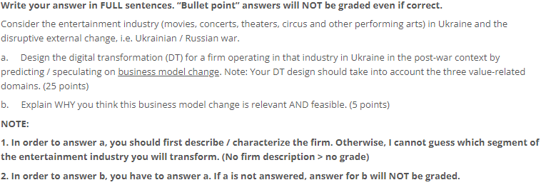 Solved Write your answer in FULL sentences. "Bullet point" | Chegg.com