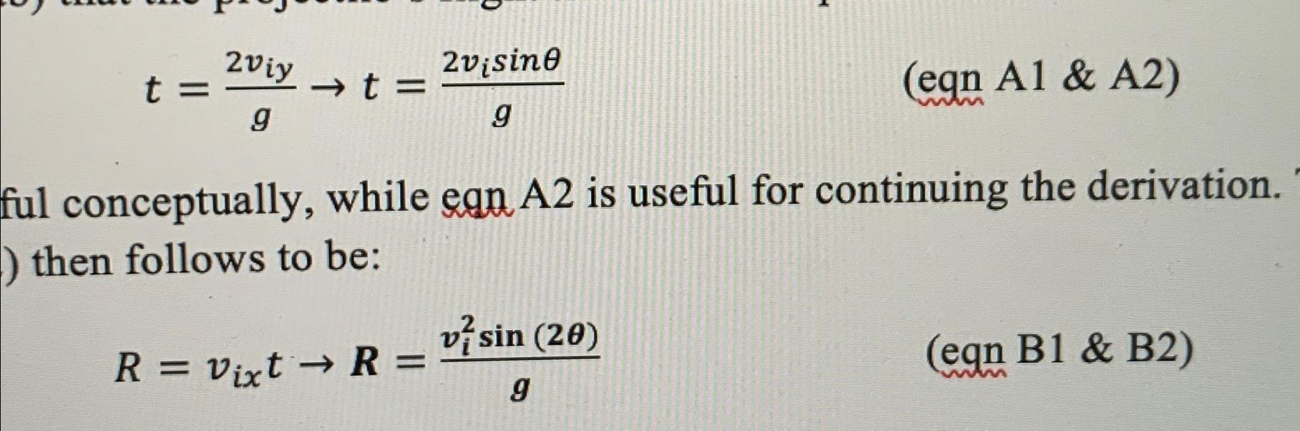 Solved Show how eqn B2 follows from eqn B1. Use eqn A2 as | Chegg.com