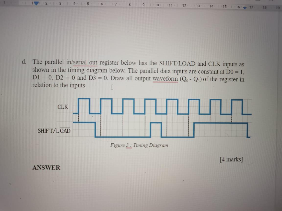 Solved 2 3 CLK SHIFT/LOAD 4 ANSWER 5 7 8 9 10 11 Figure 3: | Chegg.com