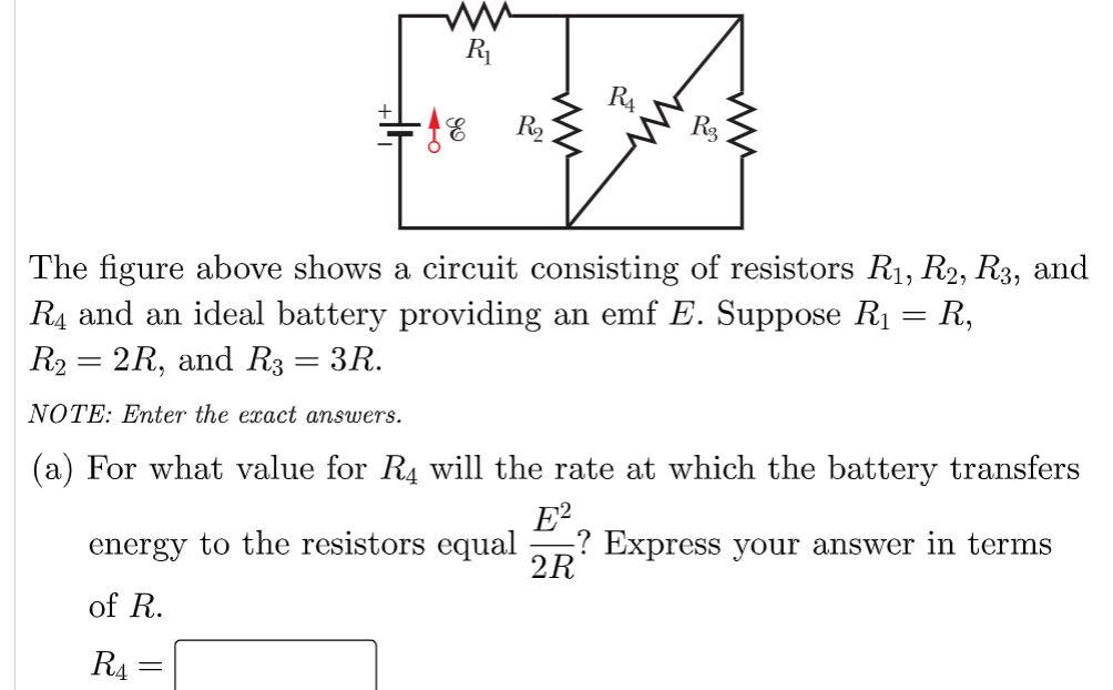 Solved The figure above shows a circuit consisting of | Chegg.com