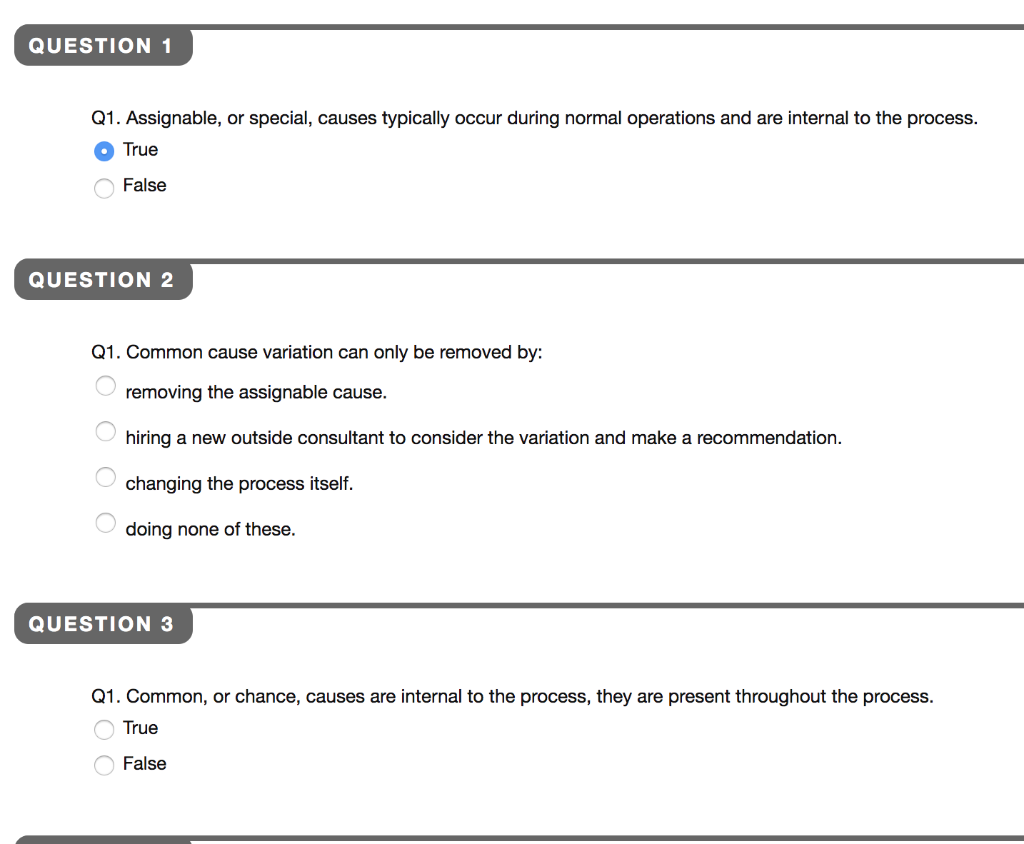 Solved QUESTION 1 Q1. Assignable, or special, causes | Chegg.com