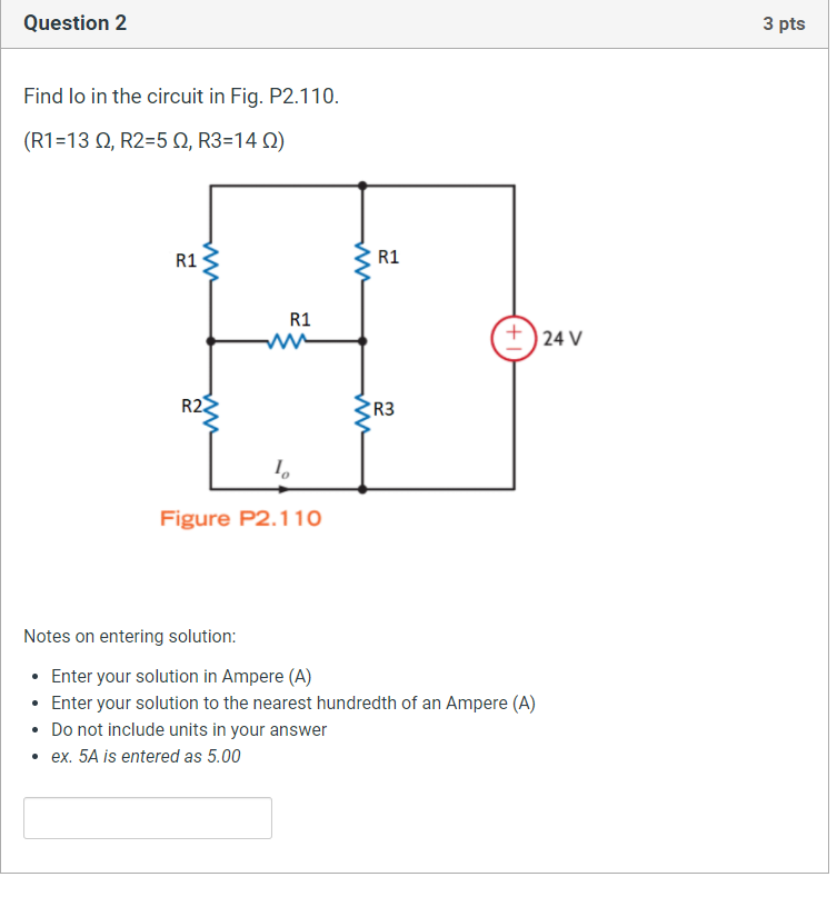 Solved Find Io in the circuit in Fig. P2.110. (R1=13 Ω, R2=5 | Chegg.com