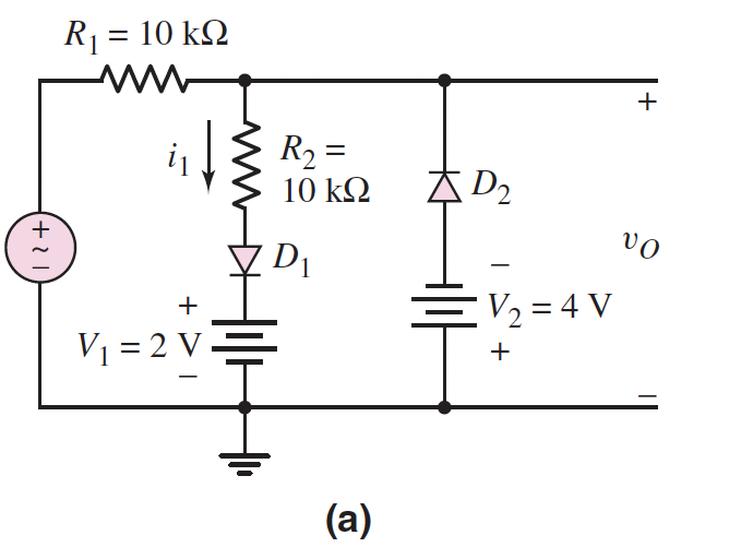 Solved V_gamma = 0V for all diodesplot in-out voltage, vo vs | Chegg.com