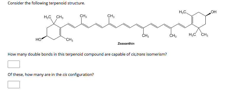 Solved Consider the following terpenoid structure. How many | Chegg.com