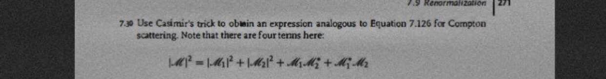 7.9 Renormalization 7.30 Use Casimir's trick to | Chegg.com