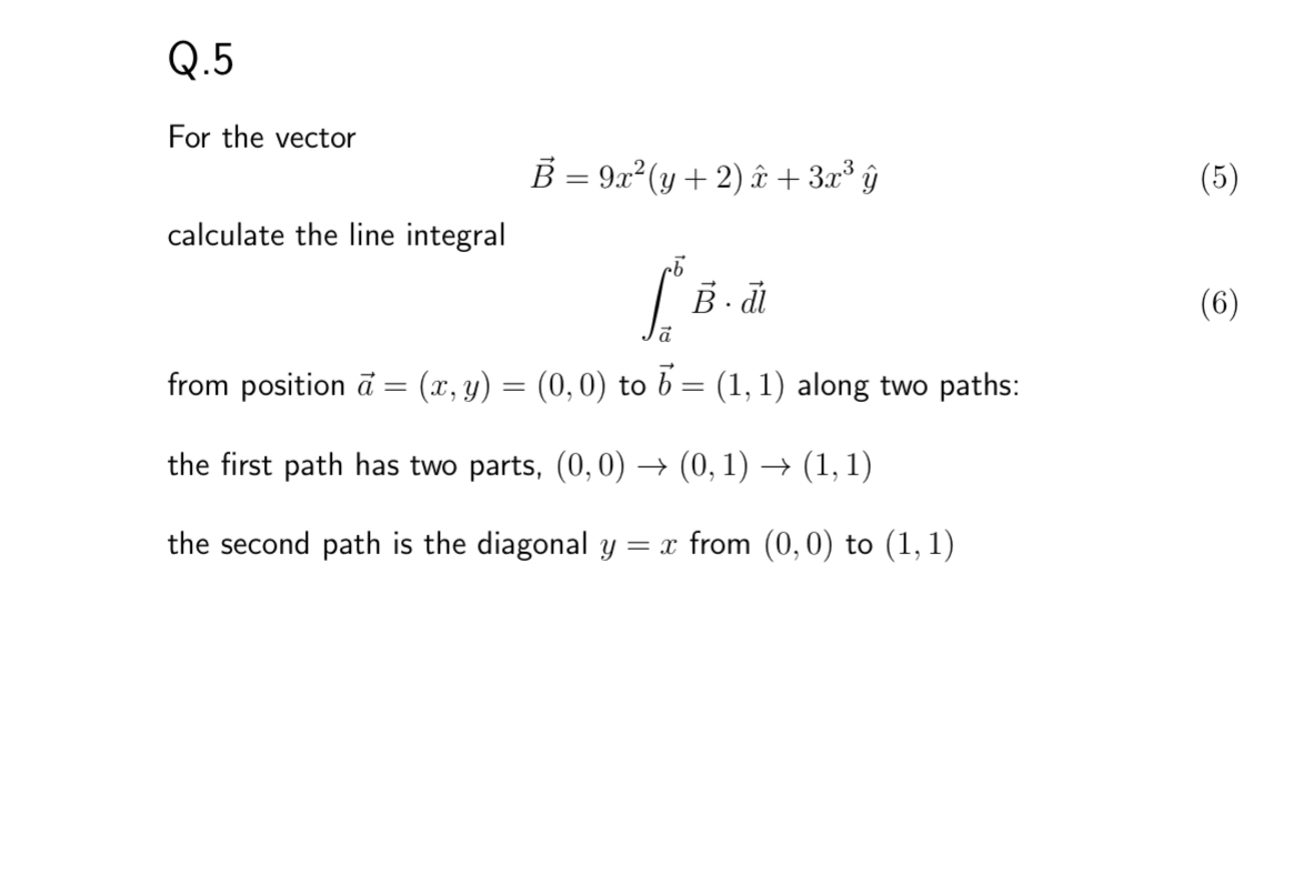 Solved For the vector B=9x2(y+2)x^+3x3y^ calculate the line | Chegg.com