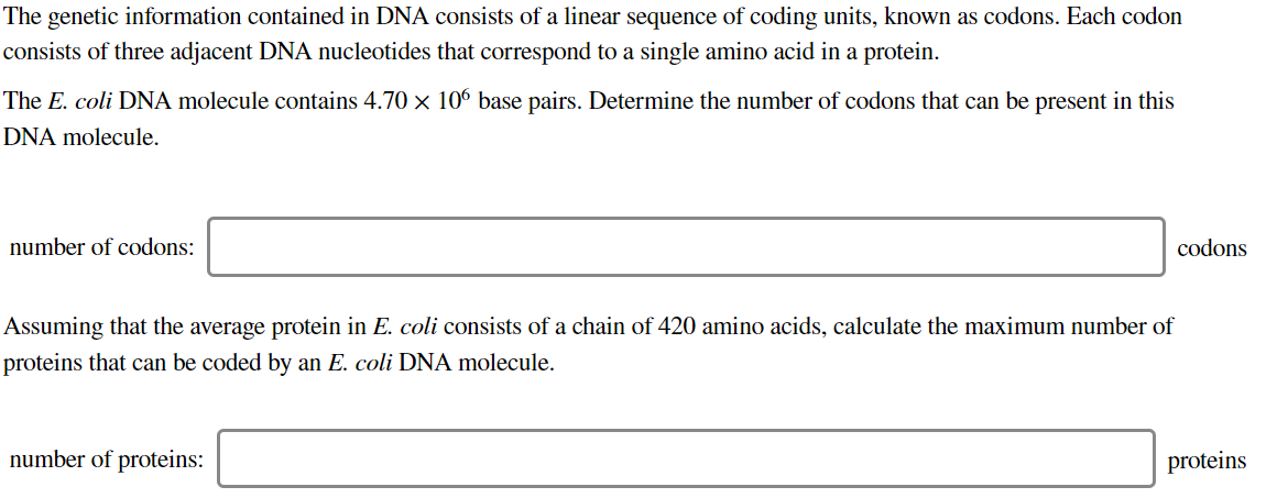 Solved The genetic information contained in DNA consists of | Chegg.com