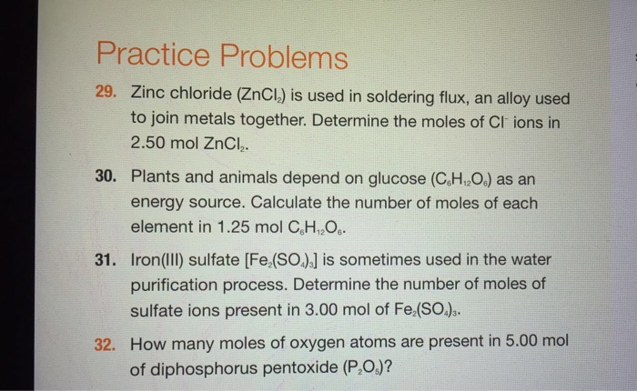 Solved Practice Problems 29. Zinc chloride (Zncl) is used in | Chegg.com