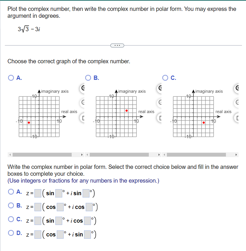 Solved Plot The Complex Number Then Write The Complex