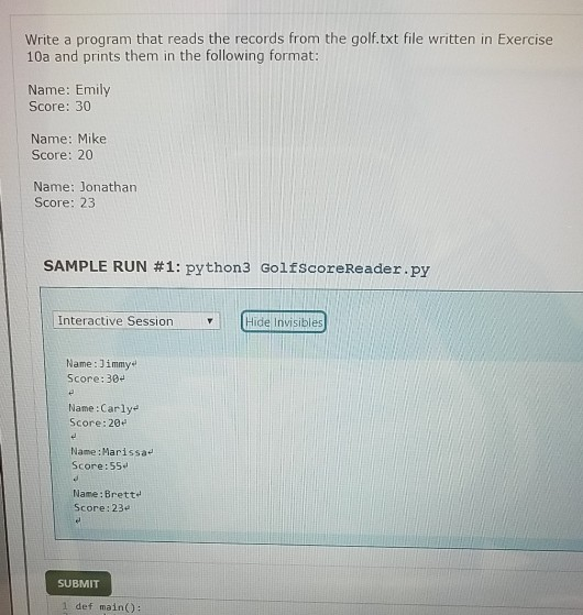 Write a program that reads the records from the | Chegg.com