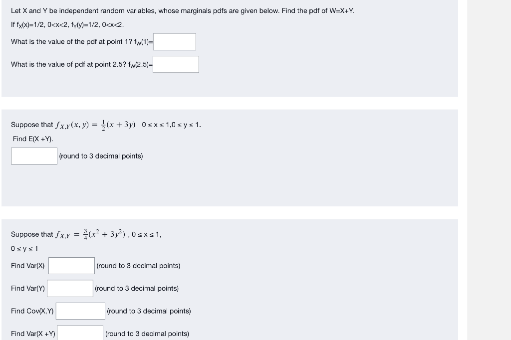Solved Let X and Y be independent random variables, whose | Chegg.com