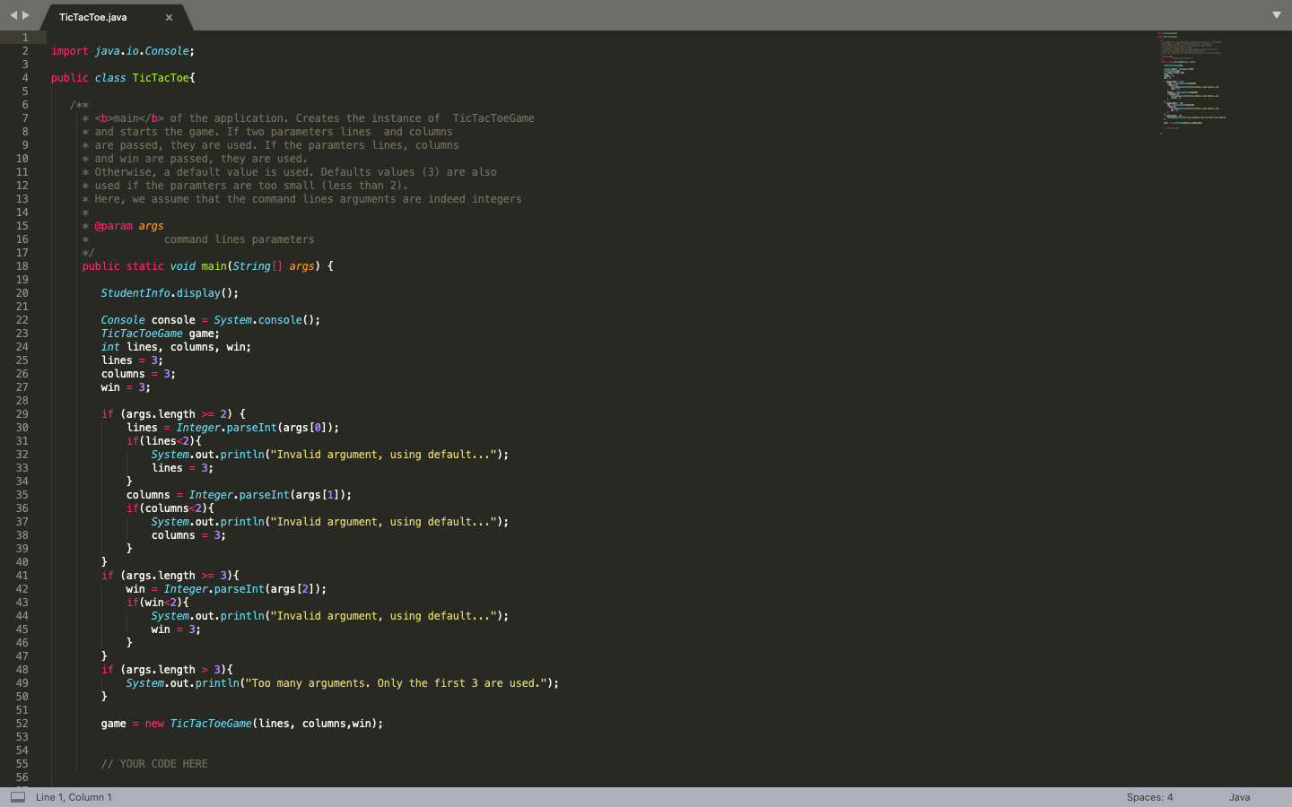This is a Java Assignment to create a tic tac toe | Chegg.com