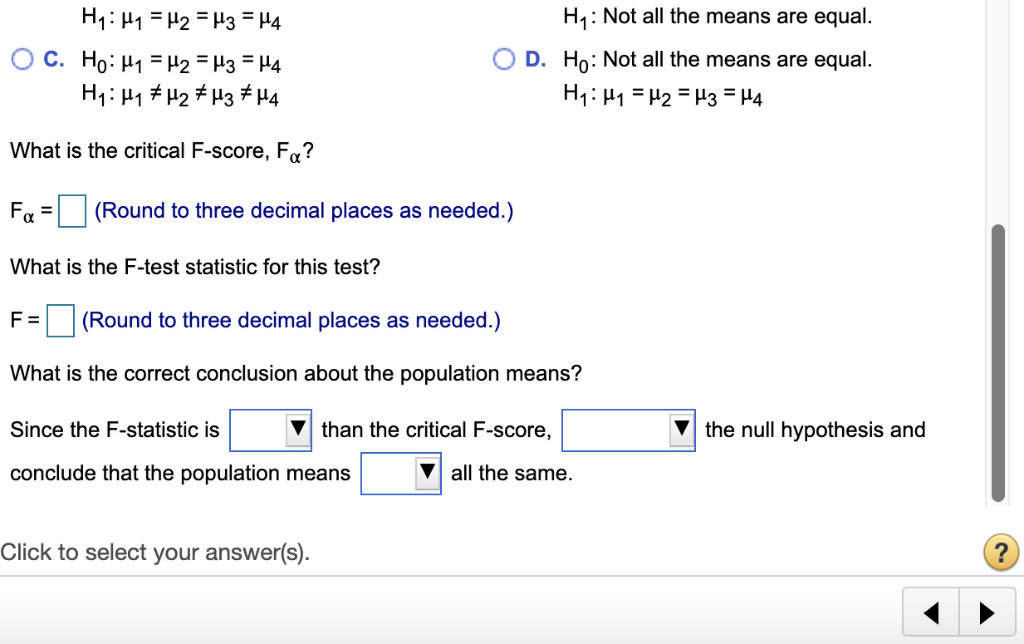 Solved Consider The Data In The Table Collected From Four