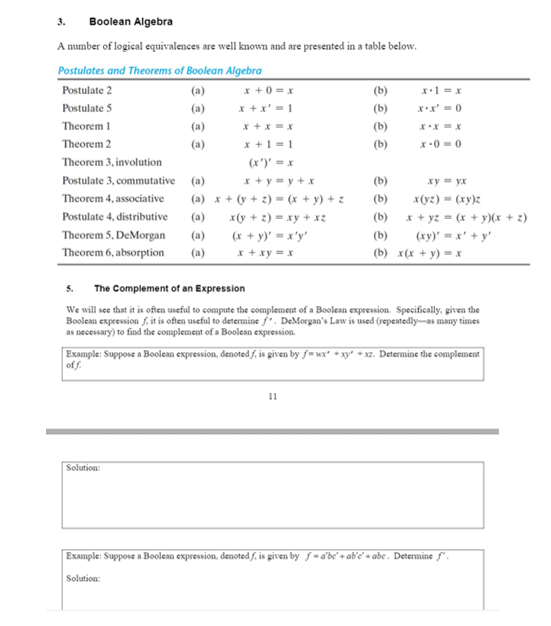 Solved 3. Boolean Algebra A number of logical equivalences | Chegg.com