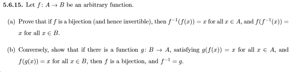Solved 5.6.15. Let f: A B be an arbitrary function (a) Prove | Chegg.com