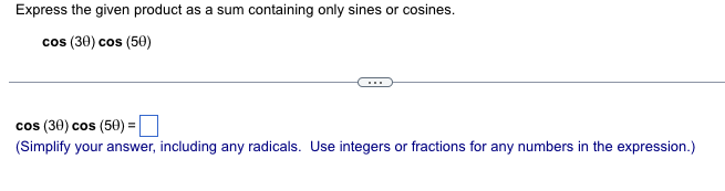 Solved Express the given product as a sum containing only | Chegg.com