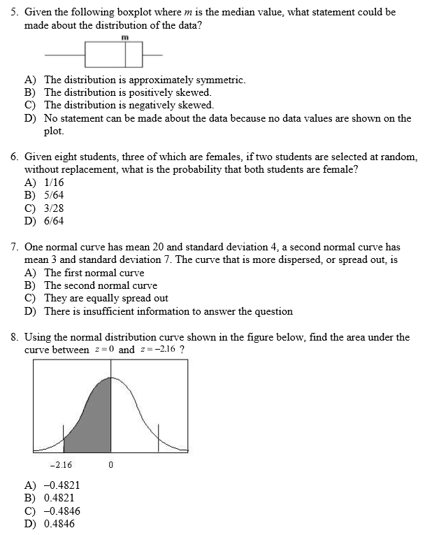 Solved 5. Given the following boxplot where m is the median | Chegg.com