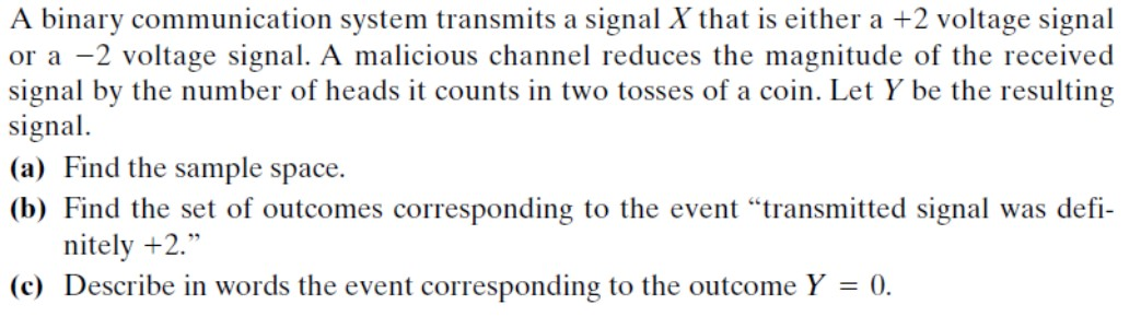 Solved A Binary Communication System Transmits A Signal X 