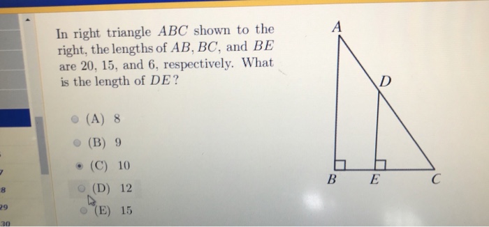 Solved In right triangle ABC shown to the right, the lengths | Chegg.com Solved In right triangle ABC shown to the right, the lengths | Chegg.com