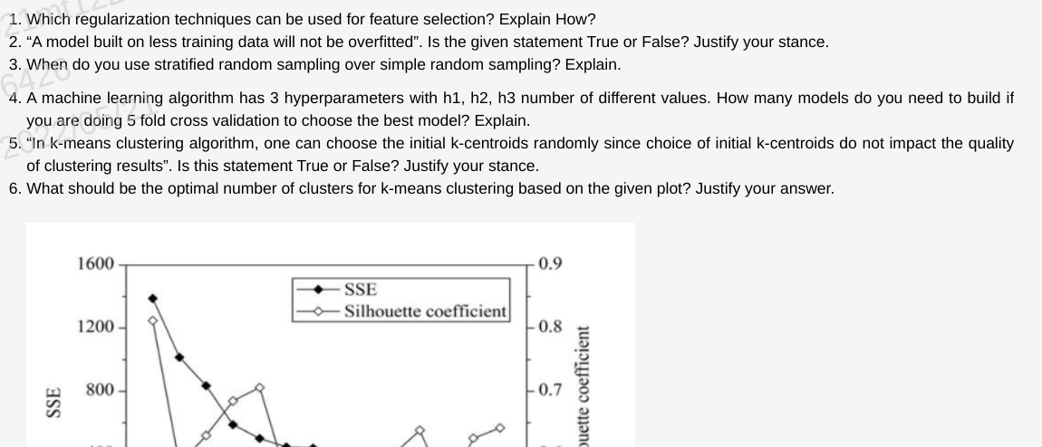Solved 1. Which regularization techniques can be used for | Chegg.com