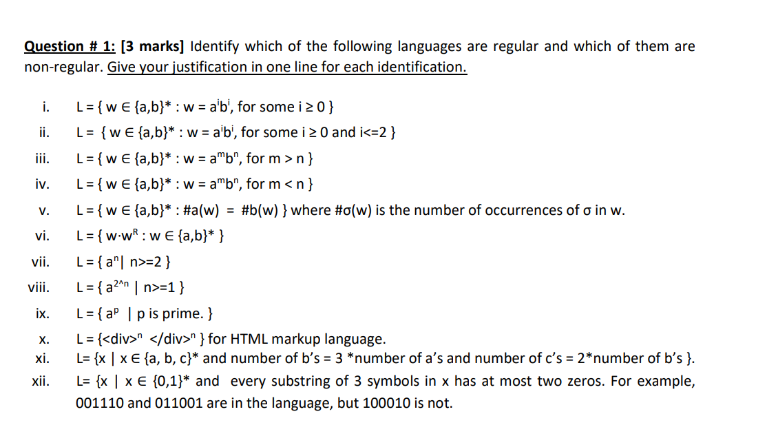Solved THEORY OF COMPUTING/ THEORY OF AUTOMATA Identify | Chegg.com