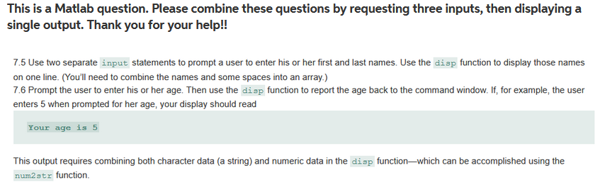 Solved This is a Matlab question. Please combine these | Chegg.com