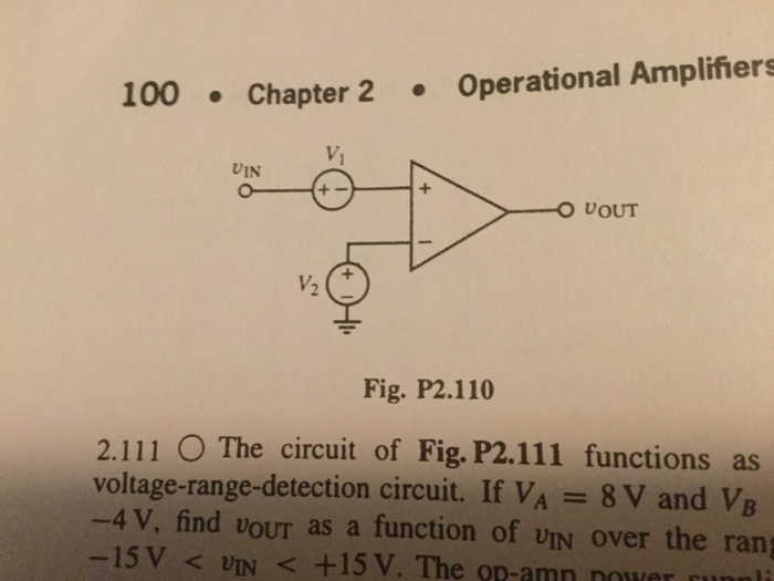 Solved and VNEG -15 V. 2.110 Consider the open-loop | Chegg.com
