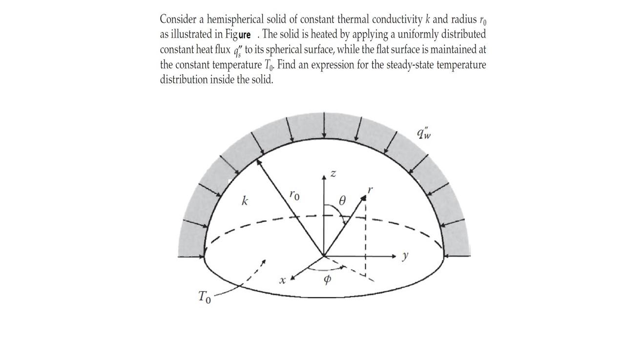 Po Consider a hemispherical solid of constant thermal | Chegg.com