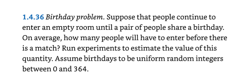 Solved 1.4.36 Birthday problem. Suppose that people continue | Chegg.com