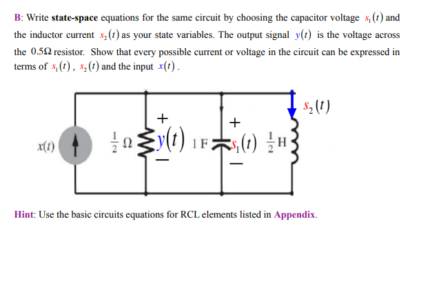 Solved Problem 3. Consider the following RCL circuit. A: | Chegg.com