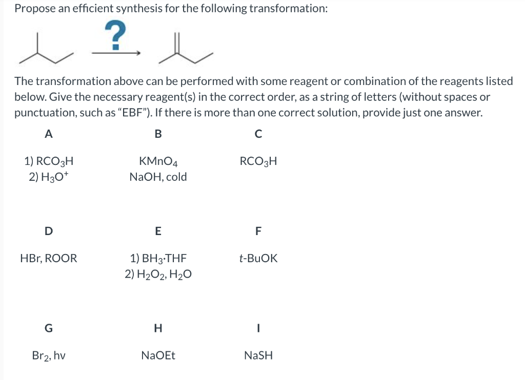 Solved Propose an efficient synthesis for the following | Chegg.com