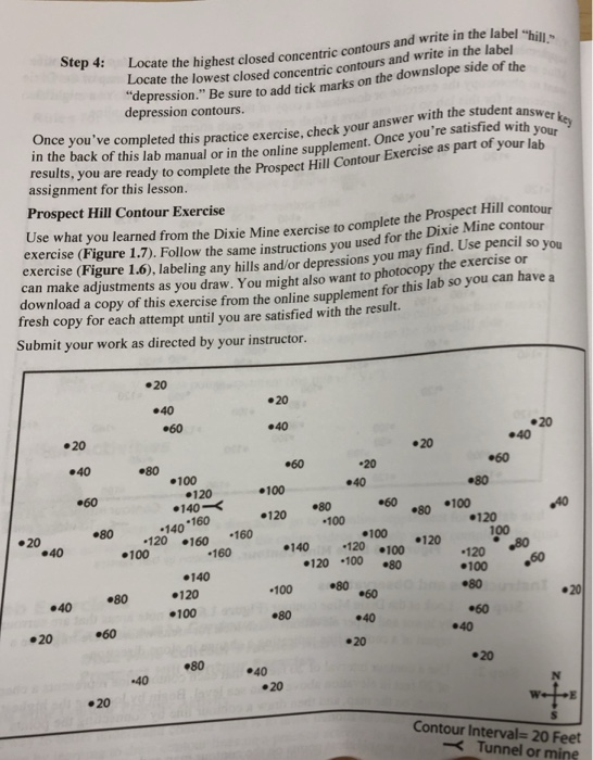 Solved Contour Interval= 20 Feet Tunnel or mine Figure 1.6 | Chegg.com