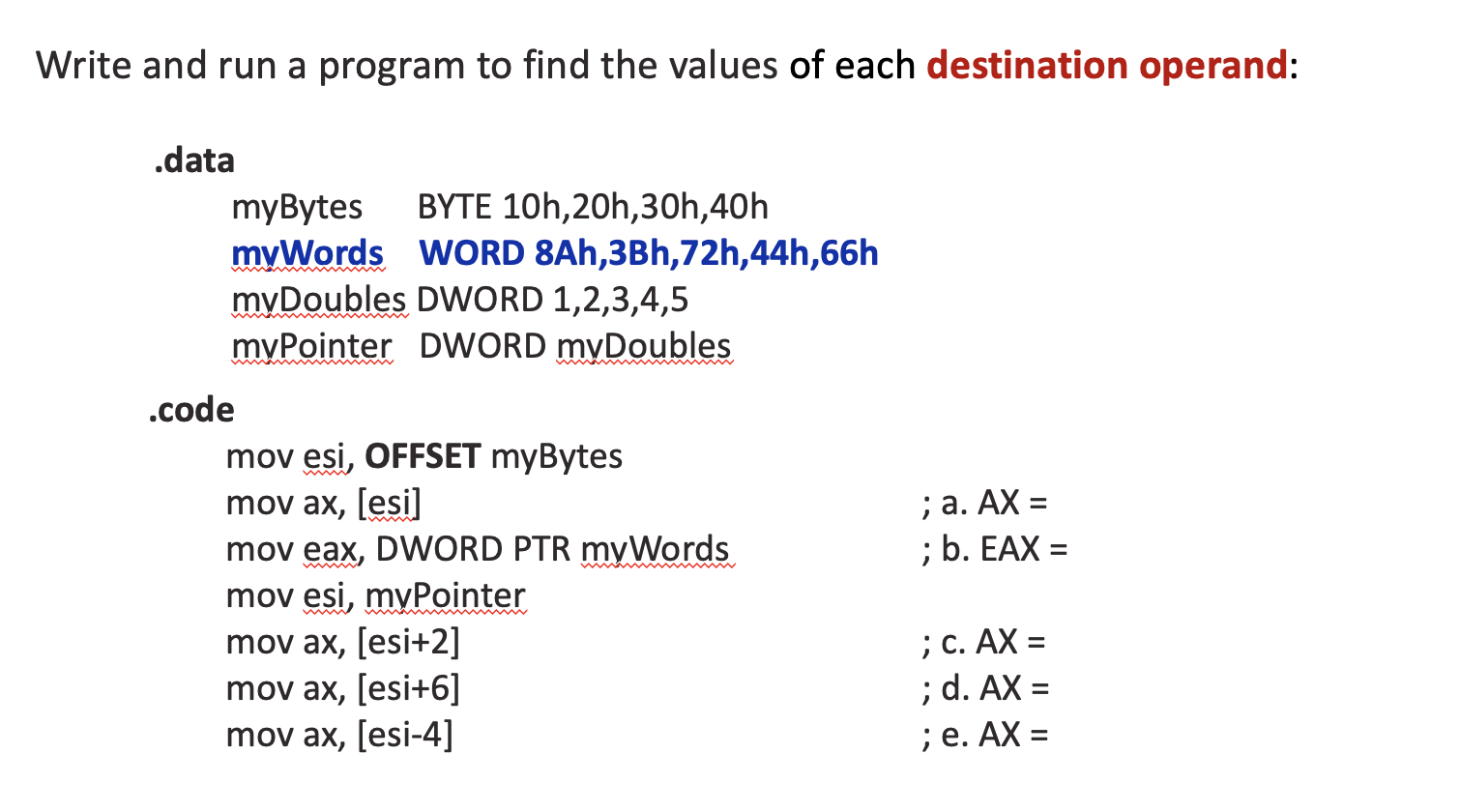 Solved Write and run a program to find the values of each | Chegg.com
