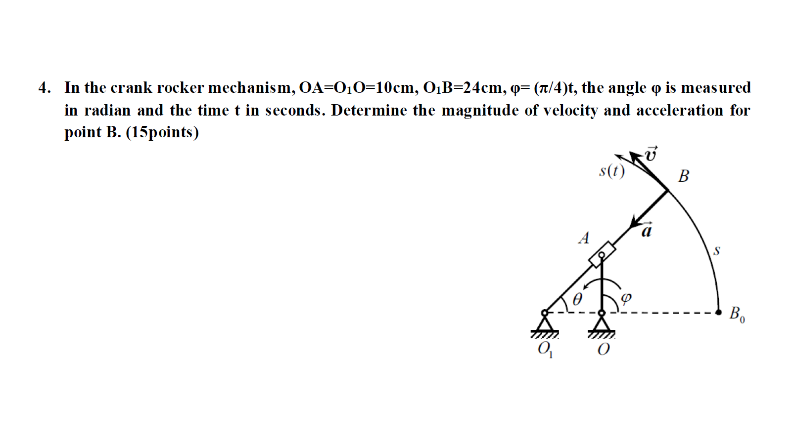 Solved In the crank rocker mechanism, | Chegg.com