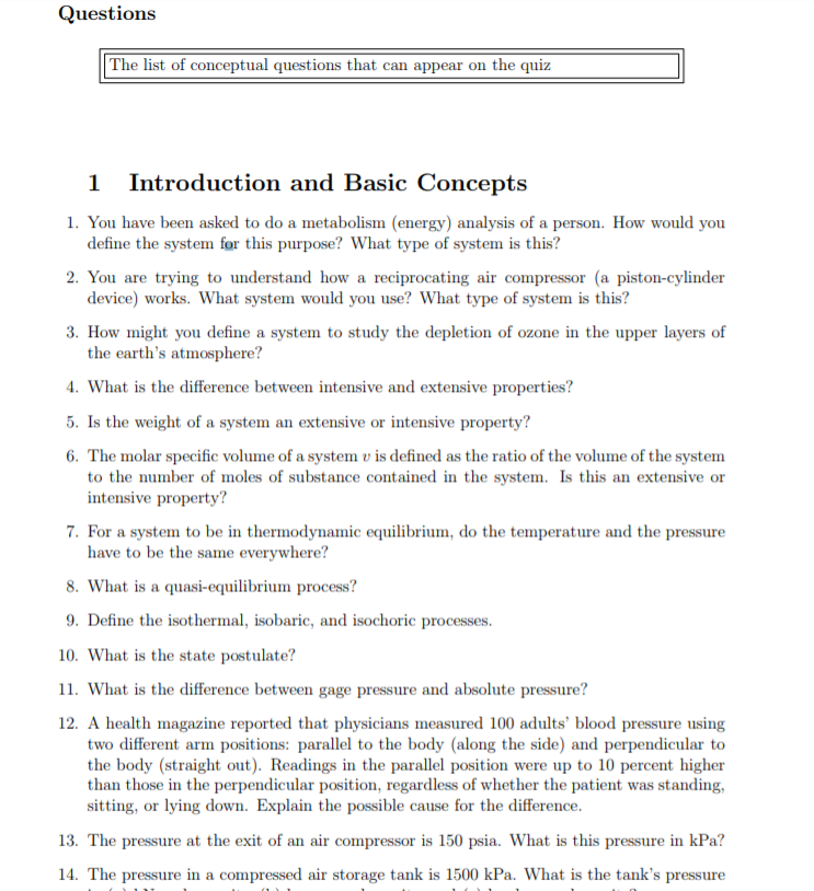 Solved Questions The list of conceptual questions that can | Chegg.com