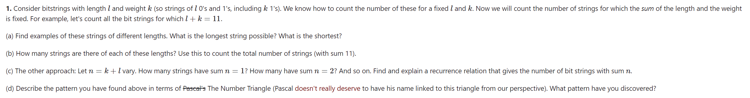 Solved is fixed. For example, let's count all the bit | Chegg.com