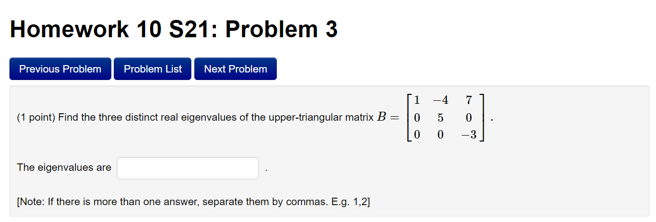 Solved Homework 10 S21: Problem 3 Previous Problem Problem | Chegg.com