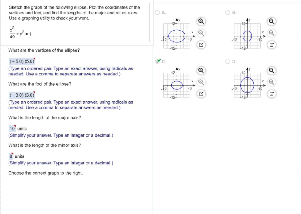 Solved Find an equation of the following ellipse, assuming | Chegg.com