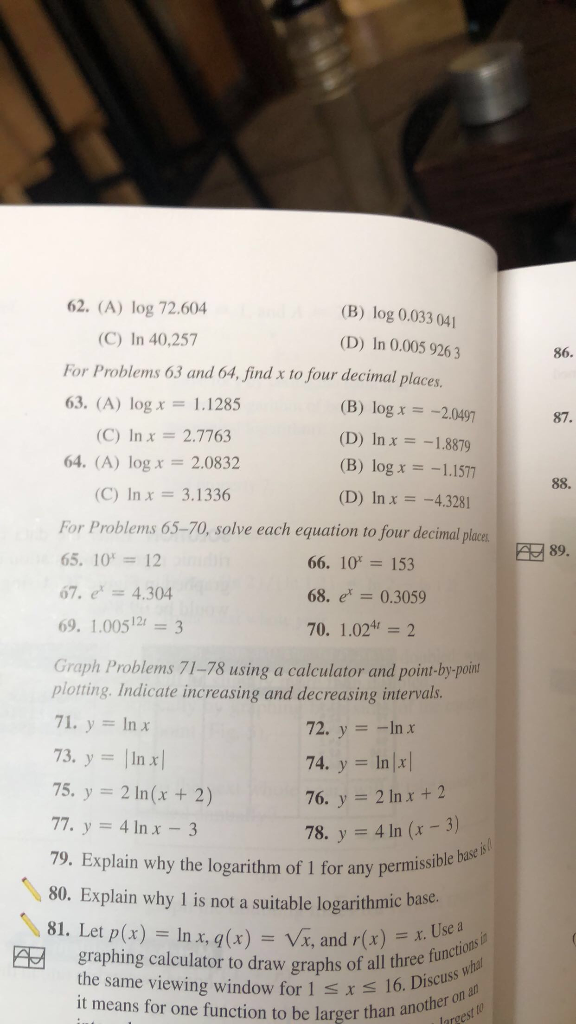 Solved Problems #67 and #68. Solve each equations to 4 | Chegg.com