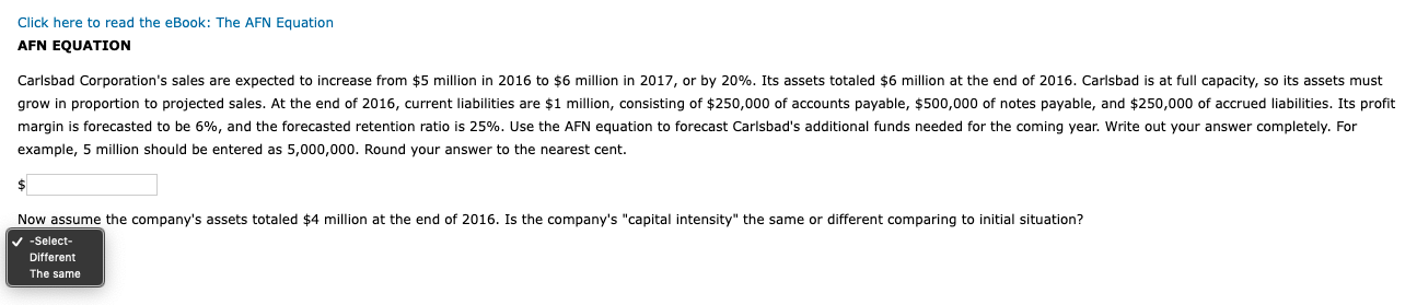 Solved Click here to read the eBook: The AFN Equation AFN | Chegg.com