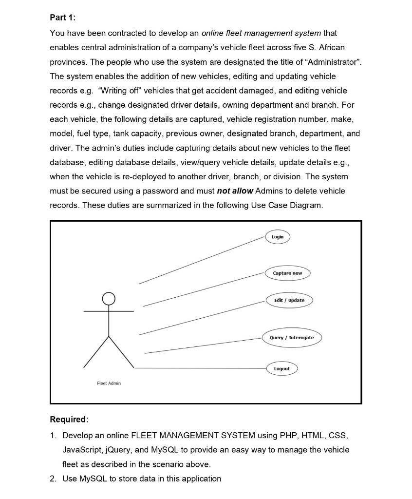 Solved Part 1: You have been contracted to develop an online | Chegg.com