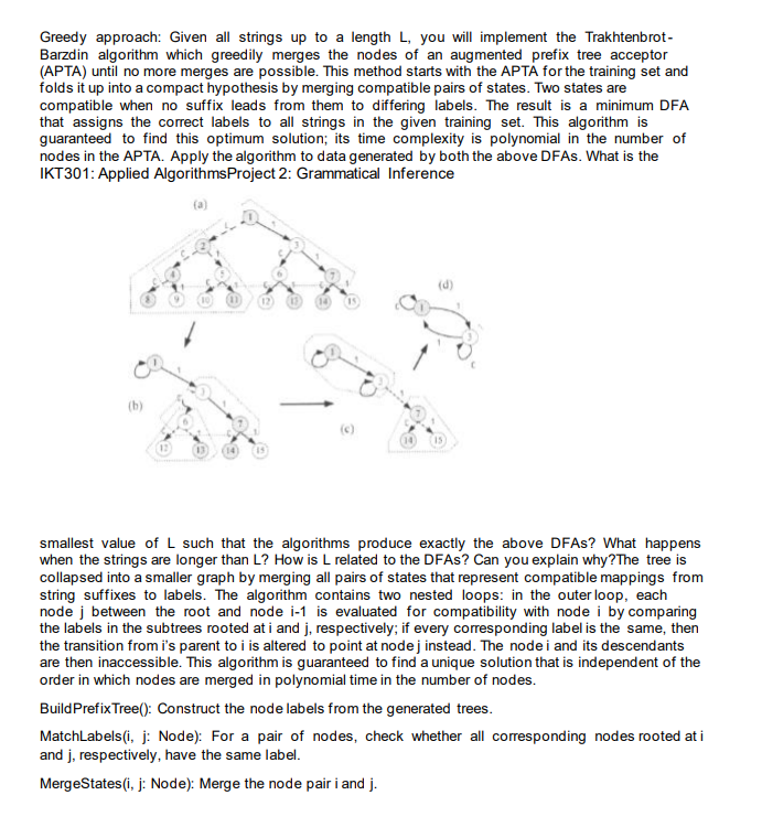 Greedy approach: Given all strings up to a length L, | Chegg.com