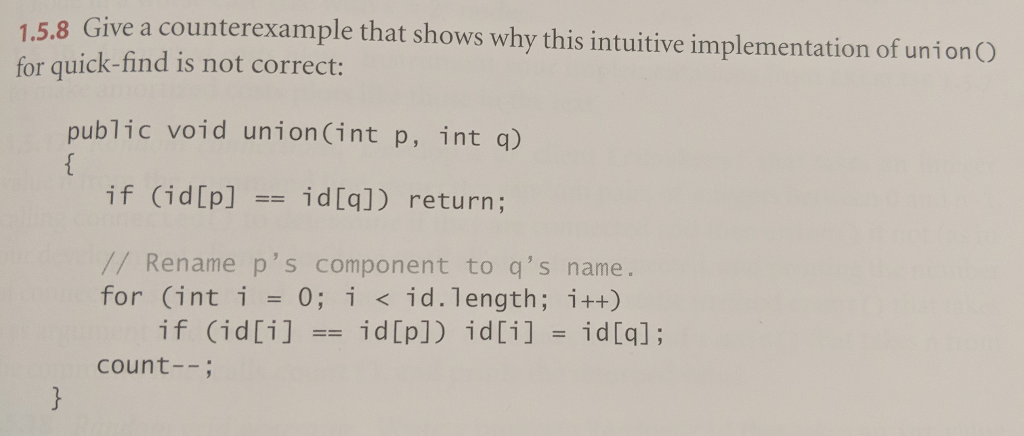 Solved 1.5.8 Give a counterexample that shows why this | Chegg.com