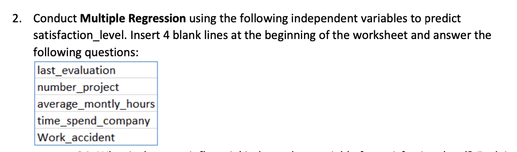 Solved 2. Conduct Multiple Regression using the following | Chegg.com