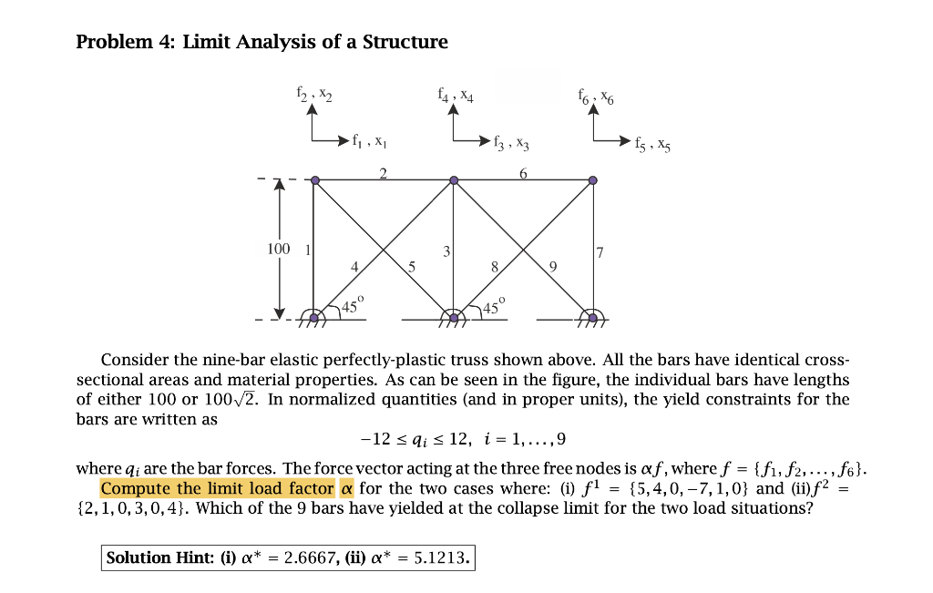 Problem 4: Limit Analysis of a Structure Consider the | Chegg.com