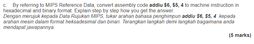 Solved C. By referring to MIPS Reference Data, convert | Chegg.com