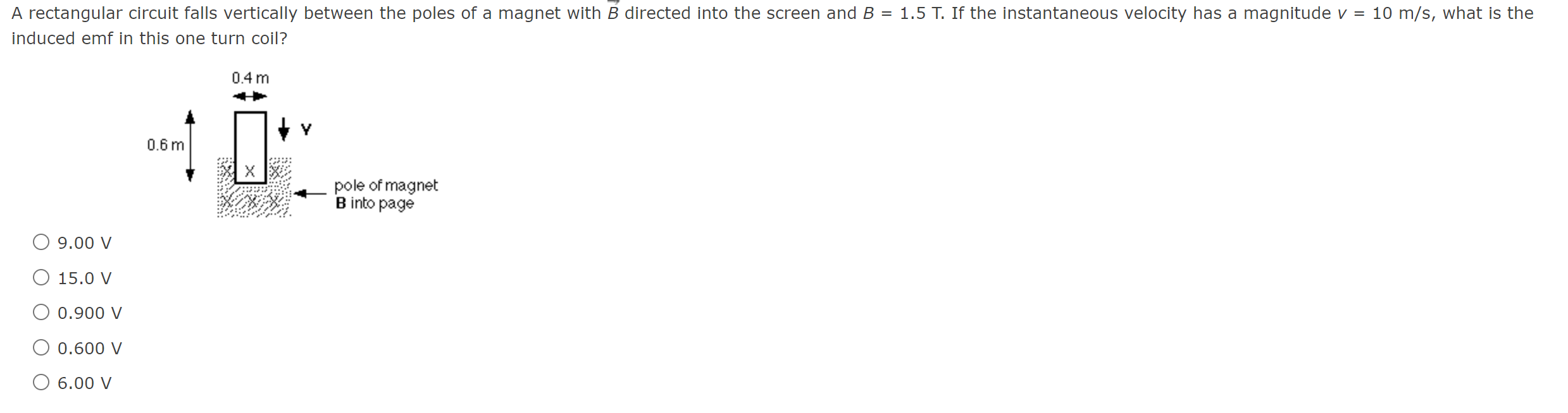 Solved A rectangular circuit falls vertically between the | Chegg.com